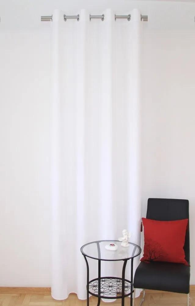 Bílý hotový závěs do obývacího pokoje Délka: 270 cm