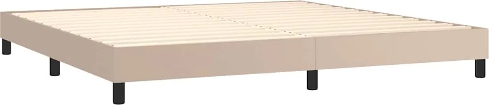 Box spring postel matrace a LED cappuccino 200x200cm umělá kůže 3134248