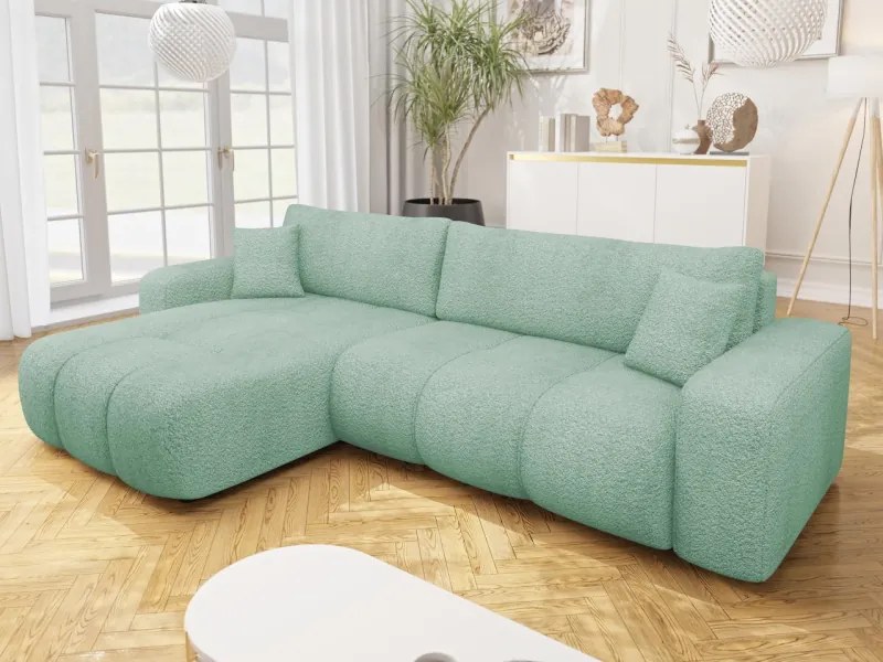 Rohová rozkládací sedačka Larow Maxi Boucle, Potah: Coral 65