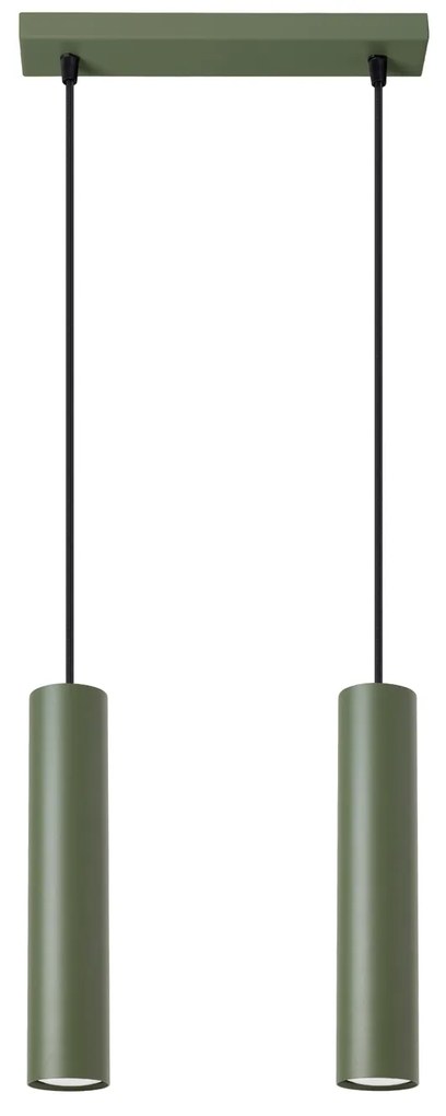 Sollux Lighting Závěsná lampa LAGOS 2 olivově zelená
