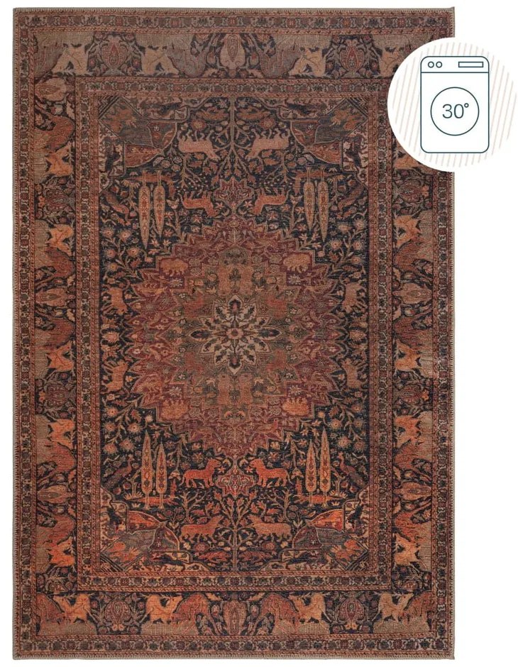 Vínový pratelný koberec 115x170 cm Nico Global – Flair Rugs