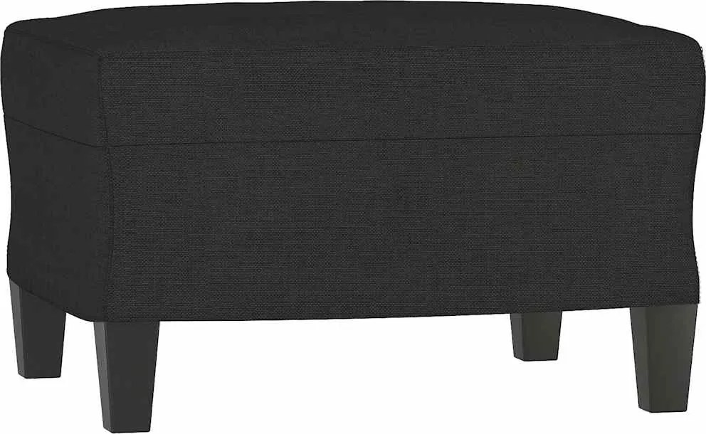 3místná pohovka s podnožkou černá 180 cm textil 3201155