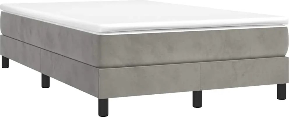 Rám postele s boxspringem světle šedá 120 x 200 cm samet 3120760