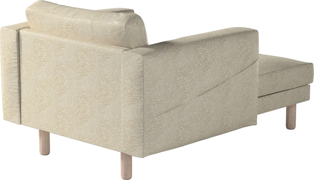Potah na IKEA Norsborg šezlong s loketními opěrkami barva béžová látka lesklé, pletený vzor, vzorované