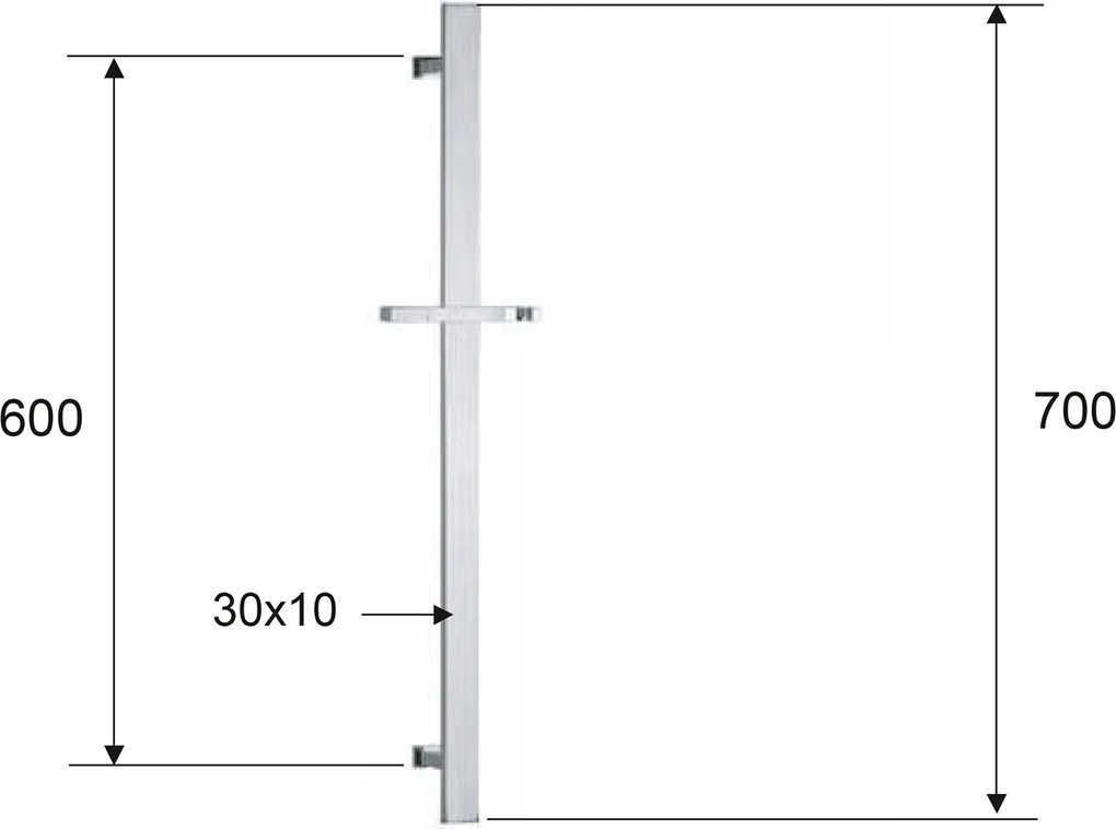 Sapho 600 mm SC415 držák sprchy posuvný černá mat