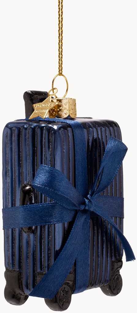 Ručně foukaná vánoční ozdoba Suitcase