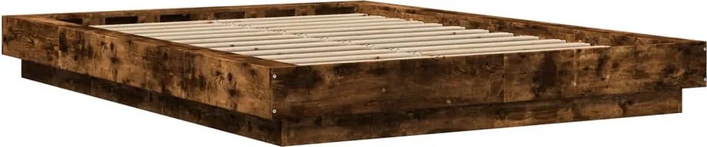 Rám postele s LED osvětlením kouřový dub 120 x 200 cm kompozit 3281109