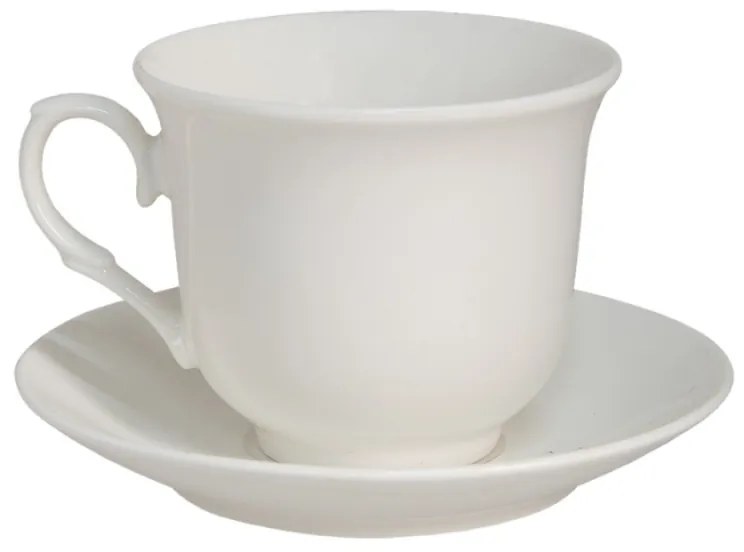 6ks bílý porcelánový šálek s podšálkem v dárkové krabičce – 220 ml