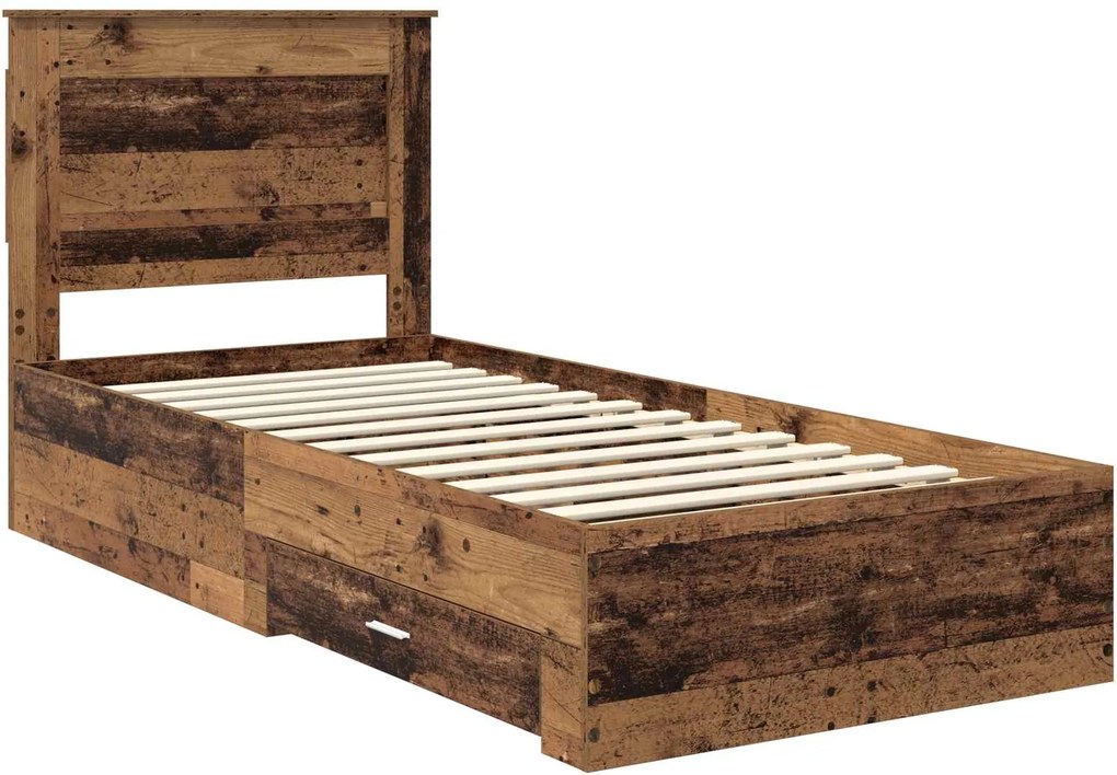 Rám postele s čelo Staré dřevo 90 x 190 cm Kompozitní dřevo 3410364
