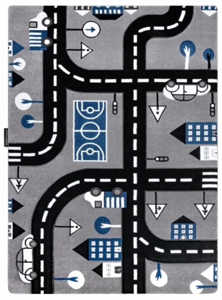 Dětský kusový koberec Město šedý, Velikosti 120x170cm