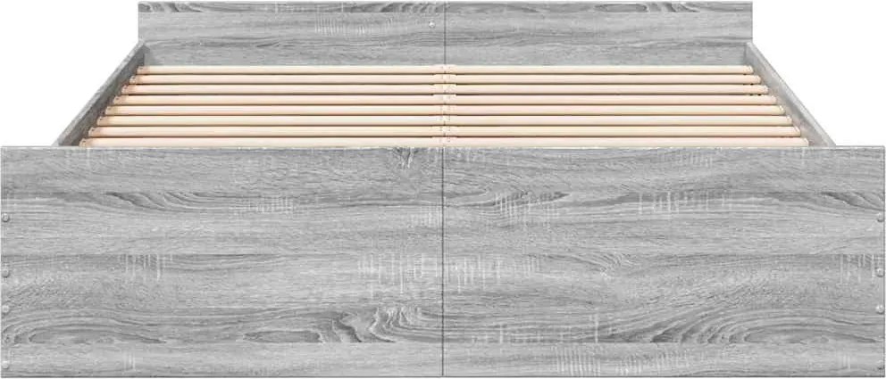 Rám postele se zásuvkami šedý sonoma 160 x 200 cm kompozit 3280284