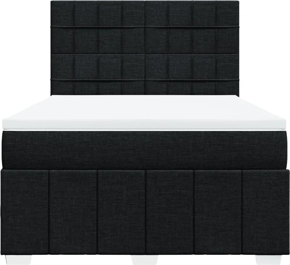 Box spring postel s matrací černá 160x200 cm textil 3294021