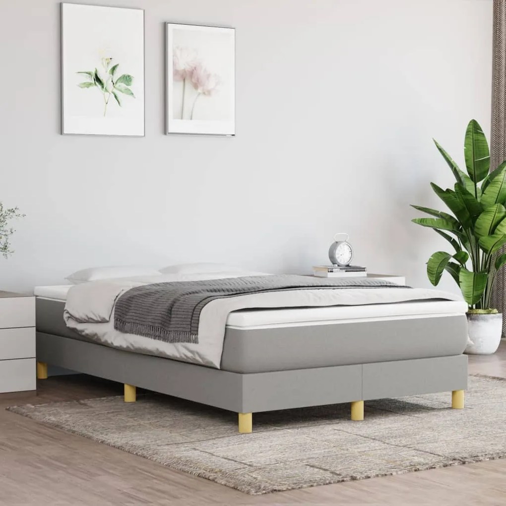 Box spring postel s matrací světle šedá 120 x 200 cm textil 3144159