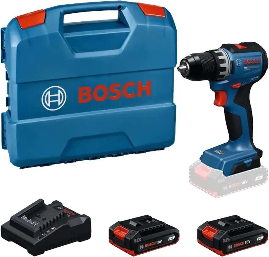 Bosch - 18V AKU vrtací šroubovák GSR18V-52, 2x aku 2,0 Ah Li-Ion, nabíječka 06019S0025