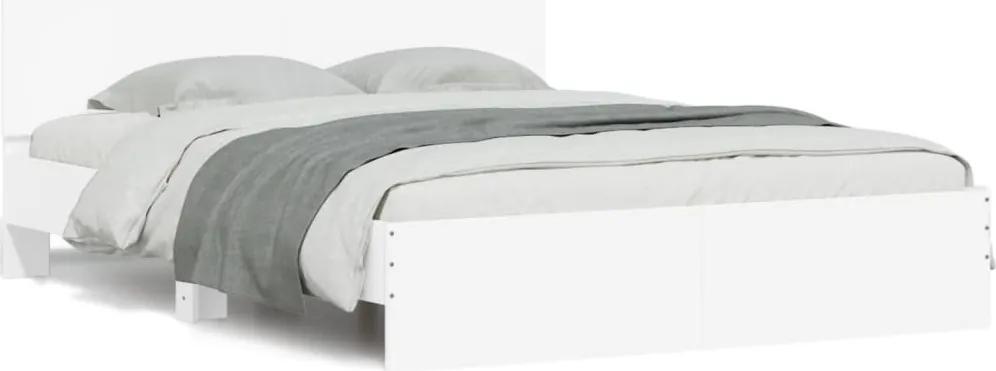 vidaXL Rám postele s čelem 140 x 190 cm [3207497] Barva: Bílá