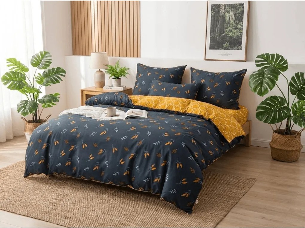 Povlečení z mikrovlákna VELIORA modré Rozměr povlečení: 2 ks 70 x 90 cm | 200 x 220 cm