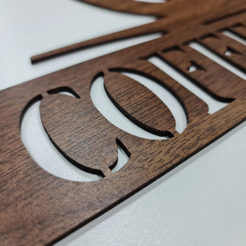 dřevo života Dřevěná dekorace COFFEE Zvolte rozměr (cm): 40x34, Zvolte barvu dekoru: Černá