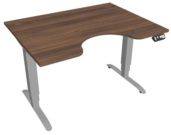 Hobis Motion Elektr. nastavitelný stůl 120x90 s pamětí - HOBIS ERGO MOTION MSE 3M 1200 Dekor stolové desky: ořech, Barva kovové podnože: stříbrná