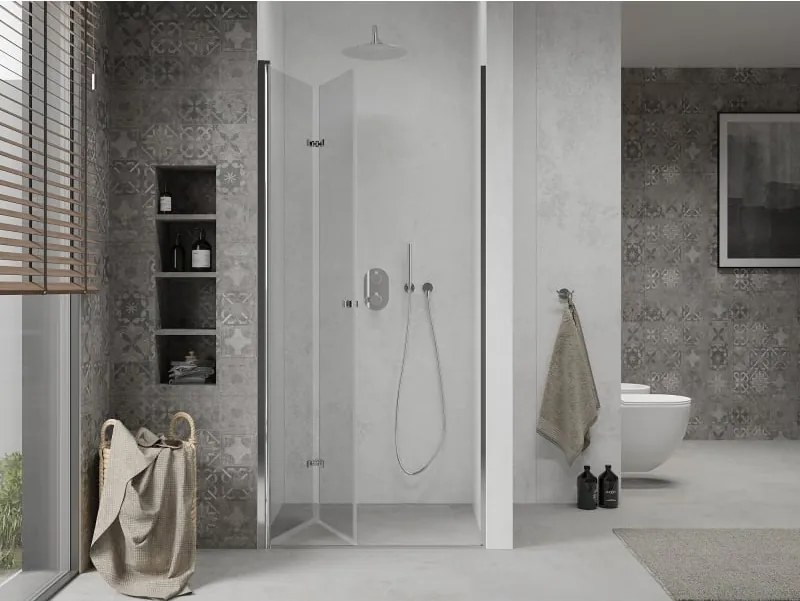 Mexen Lima sklopné sprchové dveře 80 cm, transparentní, chrom - 856-080-000-01-00