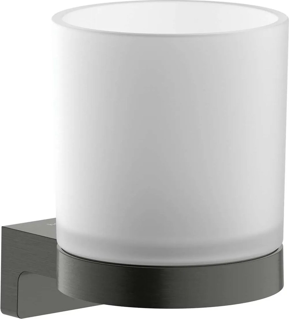 Hansgrohe AddStoris S - Držák kartáčků a pasty, matné sklo/kartáčovaný černý chrom 41769340