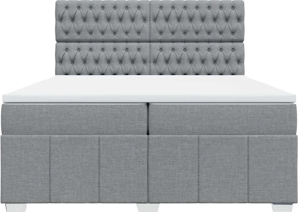 Box spring postel s matrací světle šedá 200 x 200 cm textil 3294082