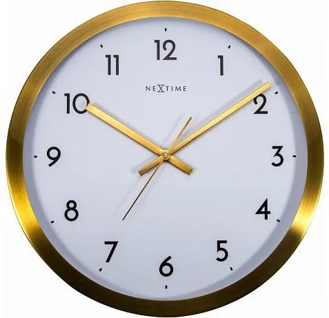 Designové nástěnné hodiny 2523gw Nextime Arabic Golg White 45cm