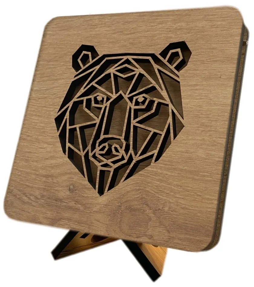 Li-Go "Hlava medvěda" lampa 19x19cm provedení povrchu: ořech
