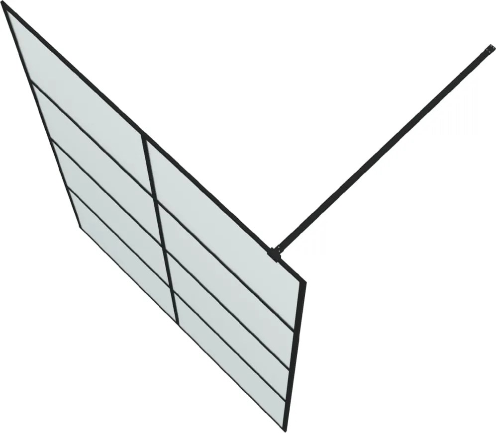 Sprchová zástěna walk-in černá 140 x 195 cm mléčné ESG sklo 152134