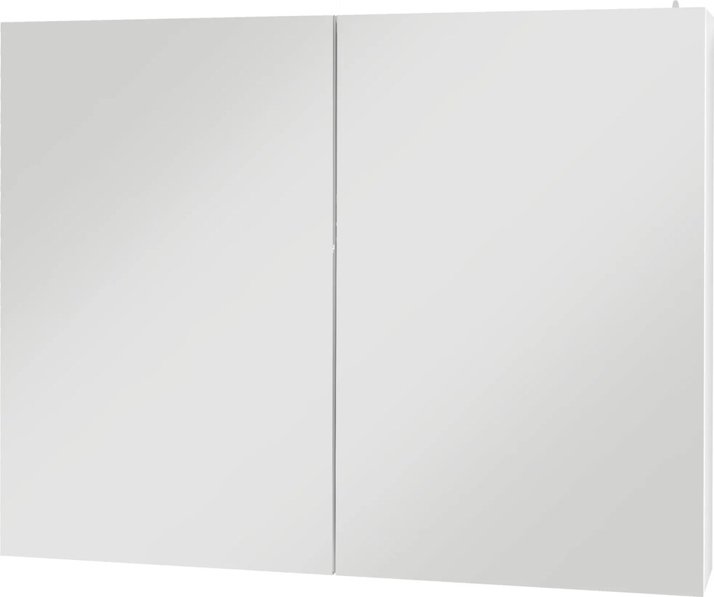 Kleankin nástěnná zrcadlová skříňka s LED osvětlením pro koupelnu 2-v-1, rozměry 90D x 15Š x 70V cm
