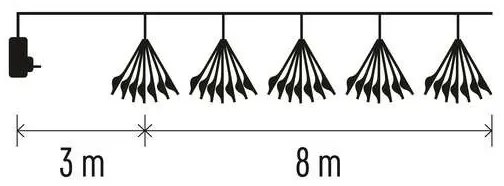 LED Vánoční řetěz 450xLED/11m studená bílá