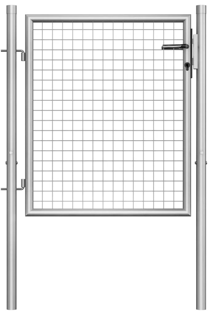 vidaXL Marketos Zahradní branka pozinkovaná ocel 100 x 75 cm stříbrná