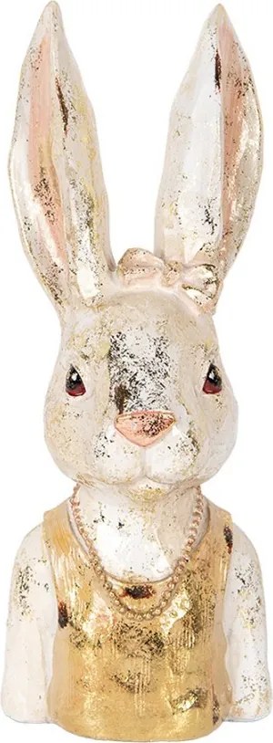 Dekorace busta králík se zlatým třpytem - 12*12*29 cm