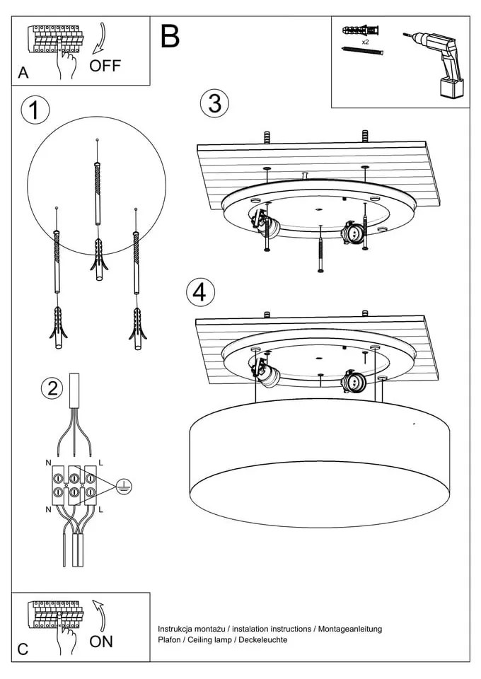 Bílé stropní svítidlo Nice Lamps Atis Ceiling