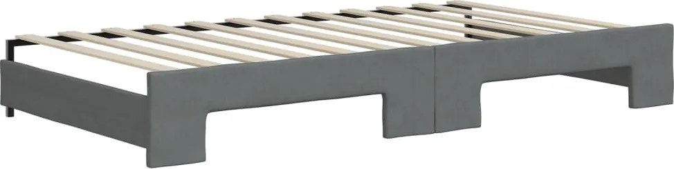 Válenda s přistýlkou a zásuvkami tmavě šedá 100 x 200 cm textil 3197468