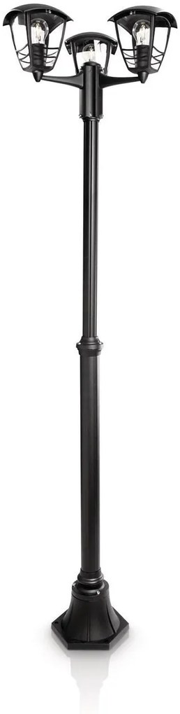 Venkovní sloupkové svítidlo Philips Creek 15385/30/16 černé, trojité, 184cm