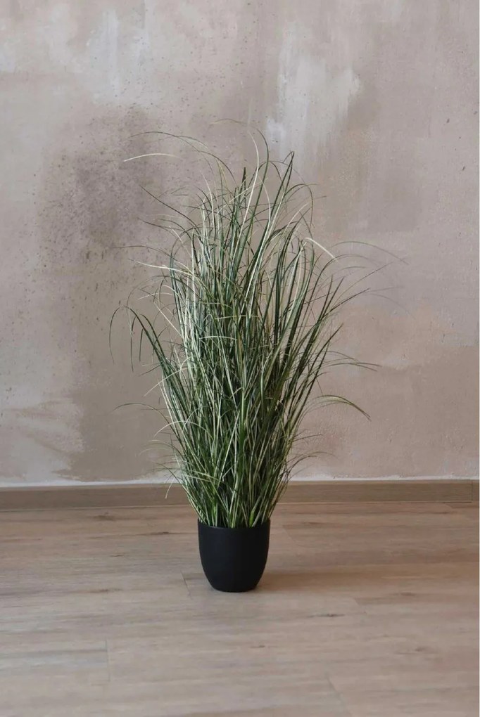 Umělá tráva v černém květináči GREVY, výška 85 cm, plast, zelená