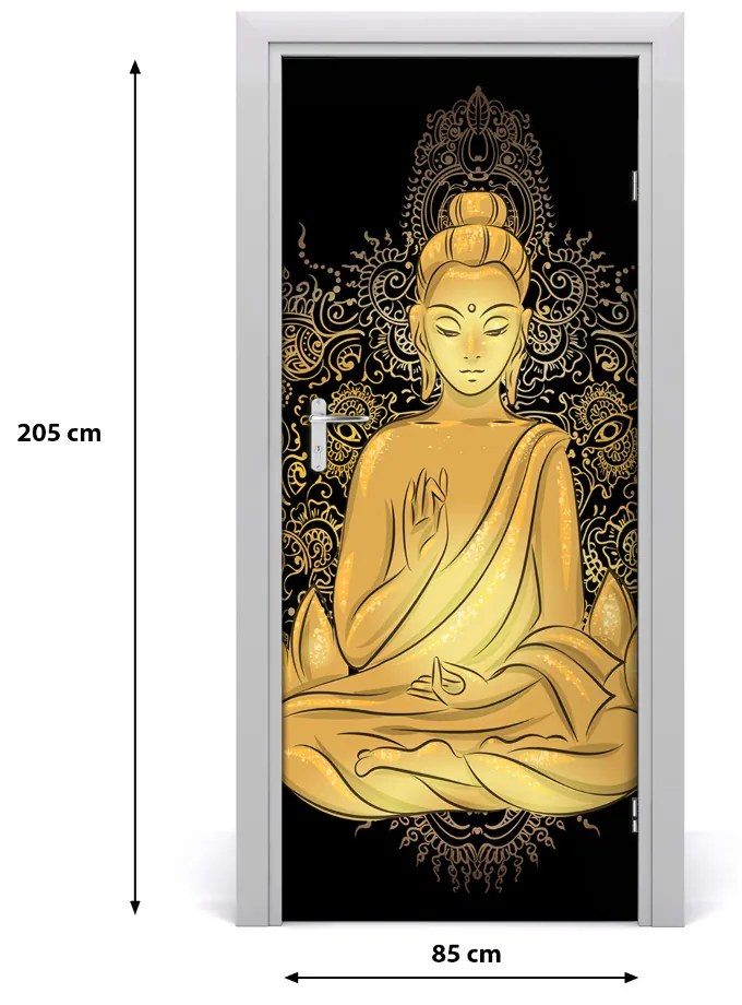 Samolepící fototapeta na dveře Budda i mandala 85x205 cm