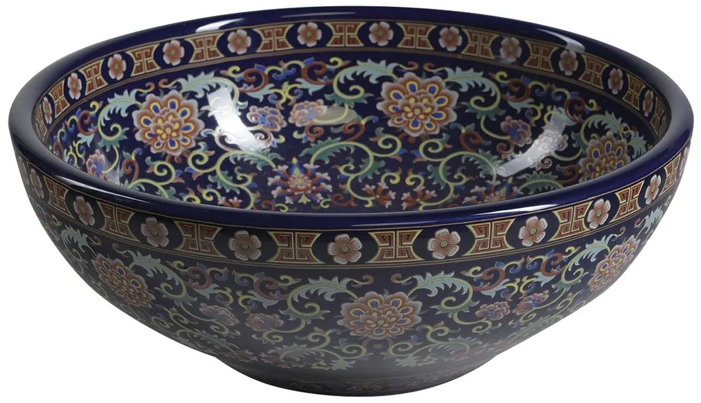 Sapho PRIORI průměr 41 cm PI022 umyvadlo fialová s ornamenty