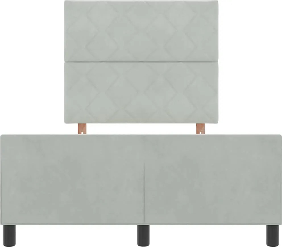 Postel s boxspringem s čelo Světle šedá 120 x 190 cm samet 3344993