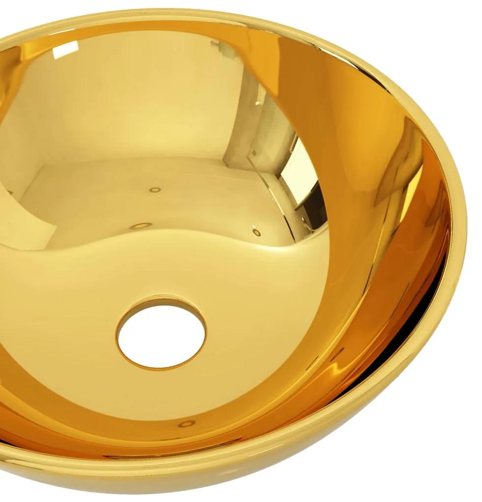 Umyvadlo zlaté 28 x 10 cm keramika