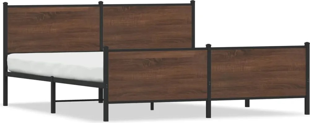 Kovový rám postele bez matrace hnědý dub 180 x 200 cm 3301373