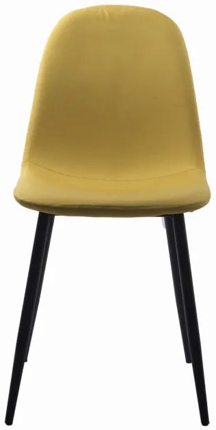 Set dvou jídelních židlí DART žluté (černé nohy)