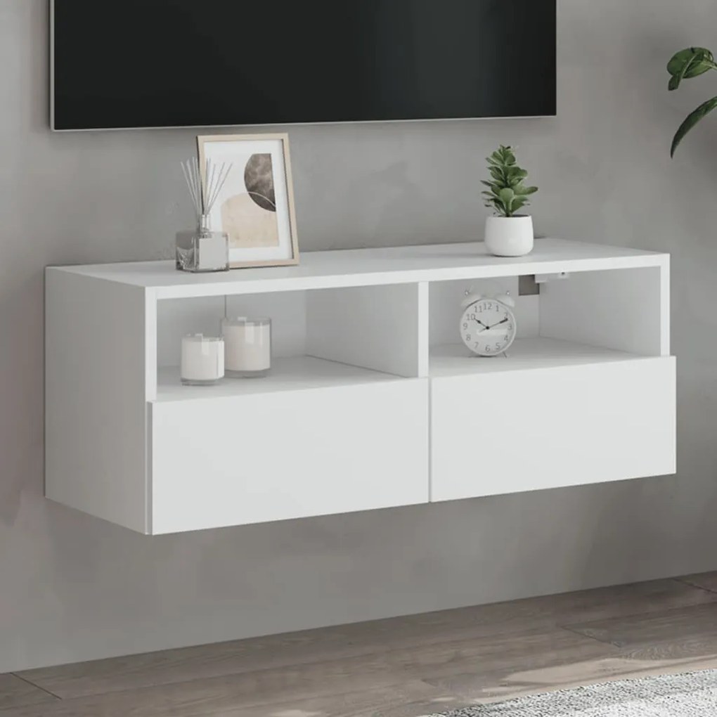 Nástěnná TV skříňka bílá 80 x 30 x 30 cm kompozitní dřevo