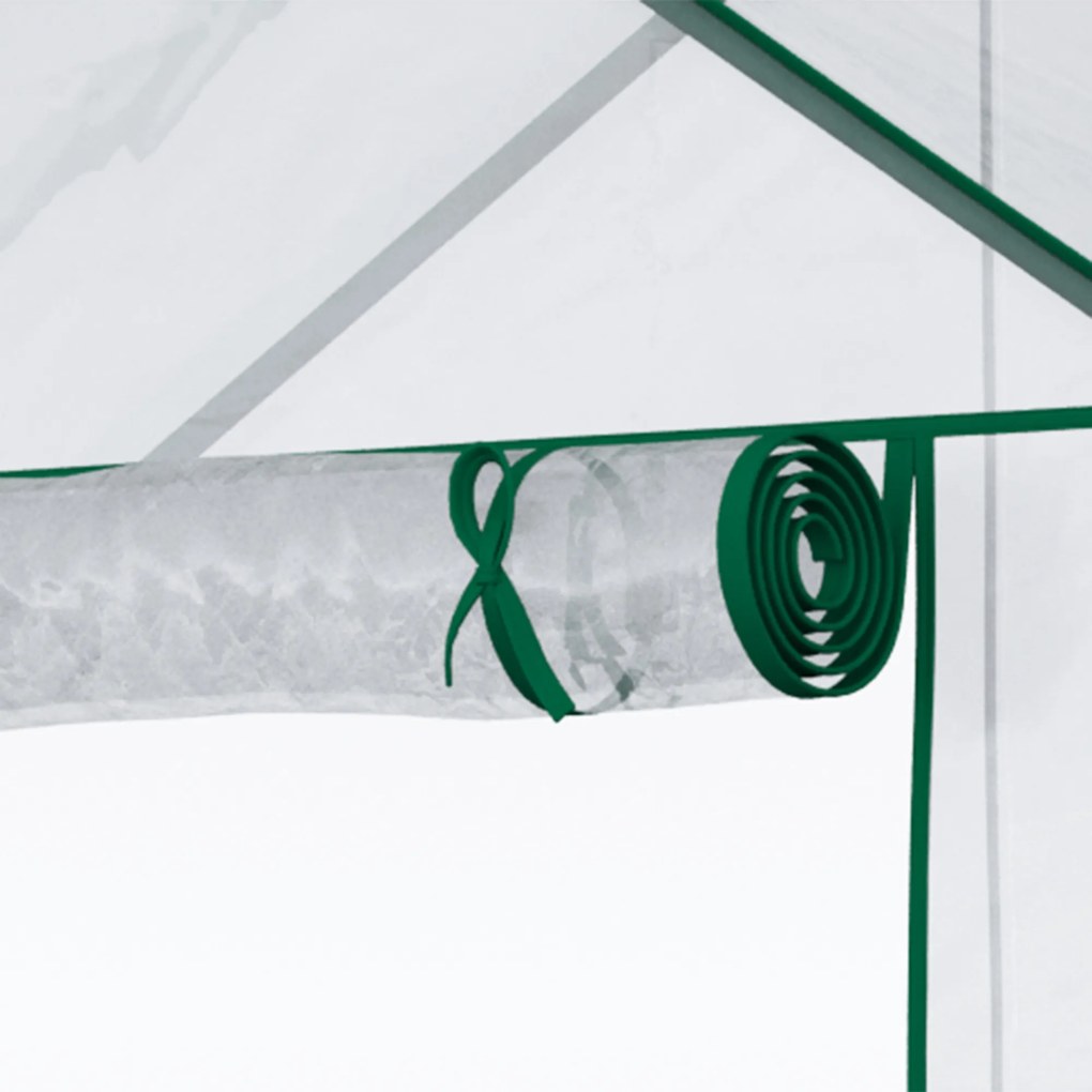 Outsunny Fóliový skleník Walk-in Skleník na rajčata 142x73x195cm se 6 policemi, průhledný pro zahradu a rostliny |