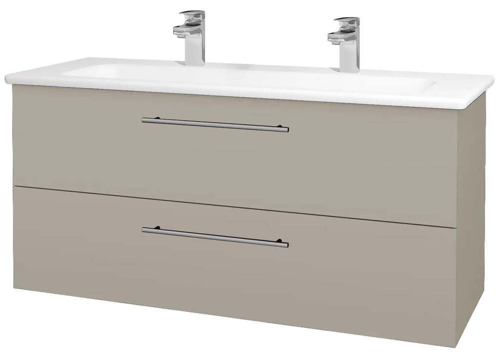Dřevojas Koupelnová skříň GIO SZZ2 120 Varianta: N01 Bílá lesk / Úchytka T01 / D03 Cafe