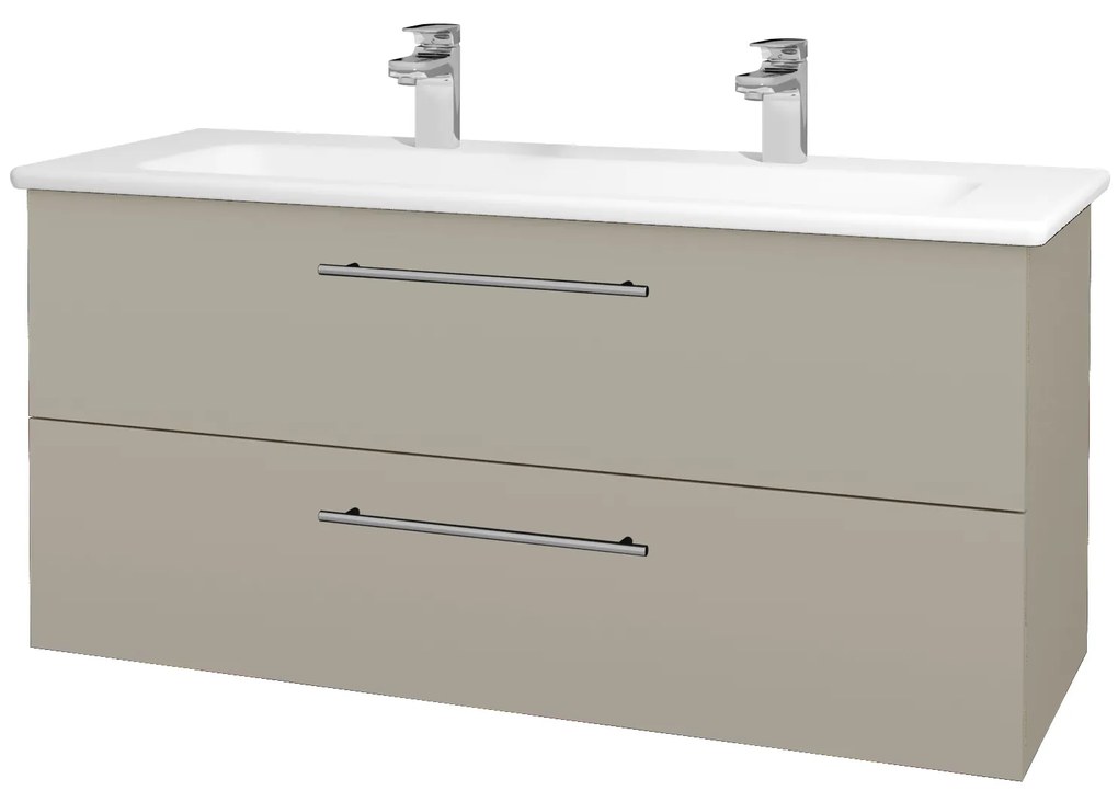 Dřevojas Koupelnová skříň GIO SZZ2 120 Varianta: N01 Bílá lesk / Úchytka T02 / D05 Oregon