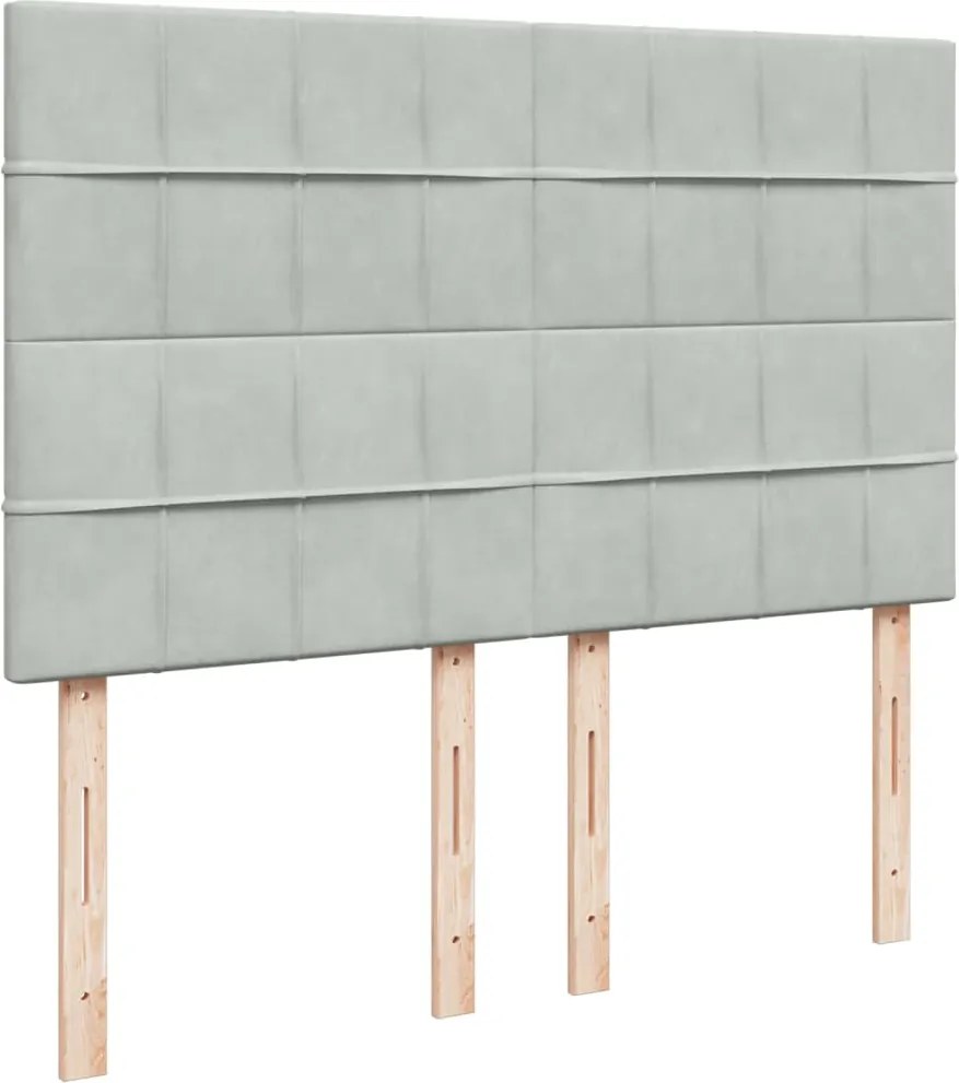 Box spring postel s matrací světle šedá 160x200 cm samet 3293254