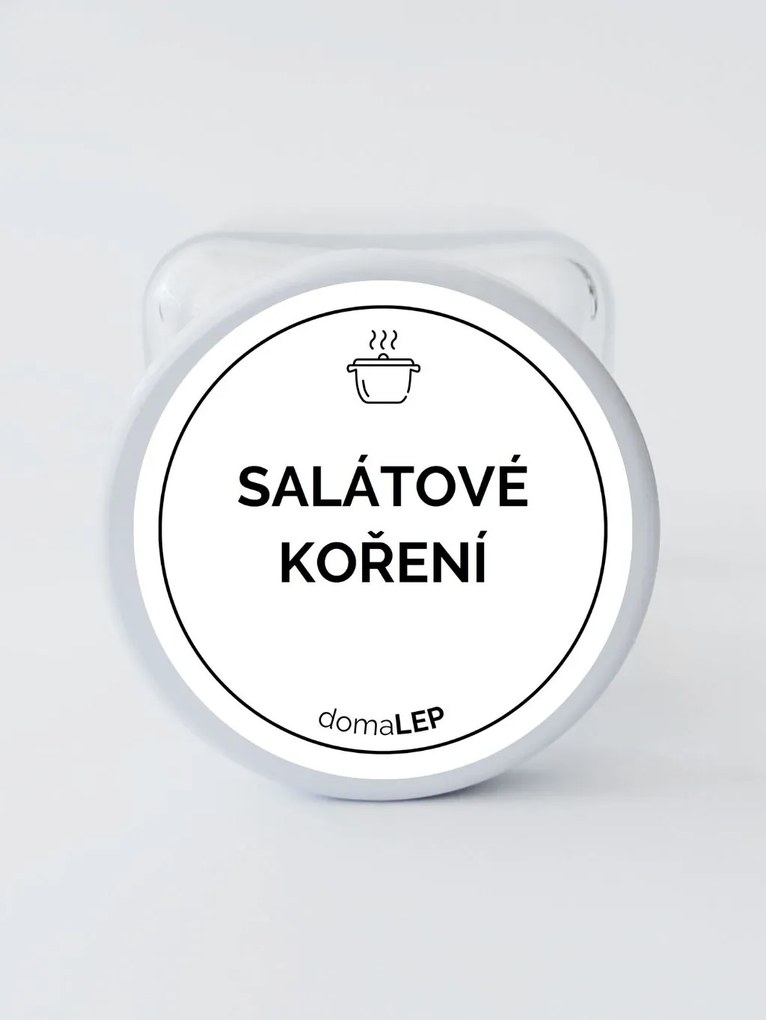 Samolepka na kořenky SALÁTOVÉ KOŘENÍ bílá 5 cm tučné písmo