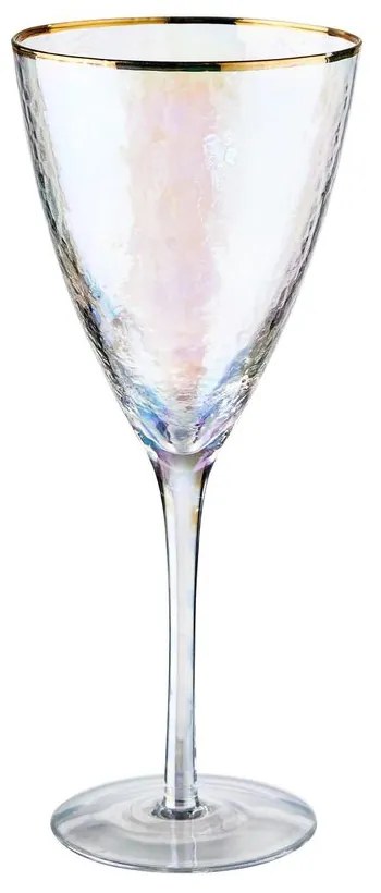 SMERALDA Sada sklenic na víno se zlatým okrajem 400 ml 6 ks