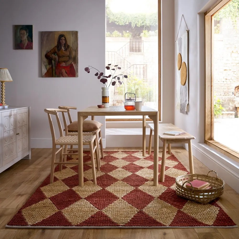Ručně tkaný běhoun s příměsí juty v terakotové barvě 60x230 cm Effie Diamond – Flair Rugs